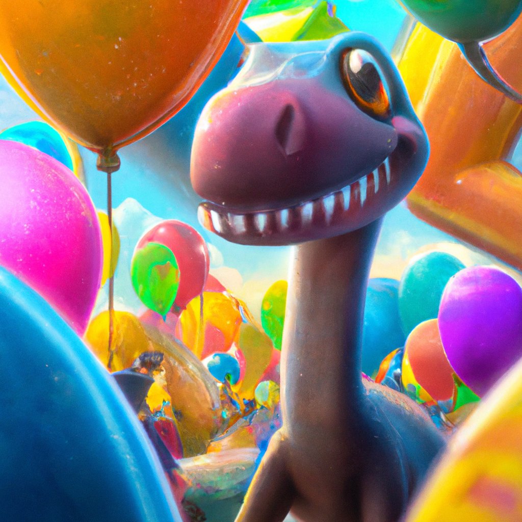 Bubbles the Balloon-Loving Dino